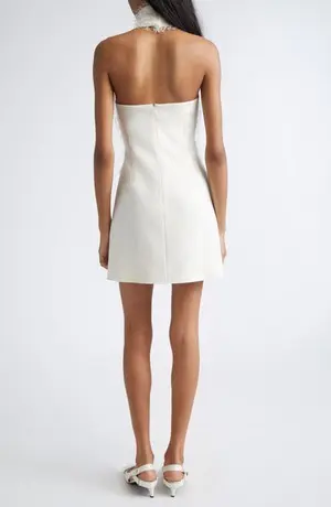 COURREGES Feather Thread Halter Minidress