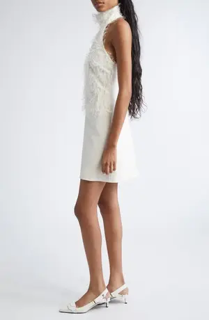 COURREGES Feather Thread Halter Minidress