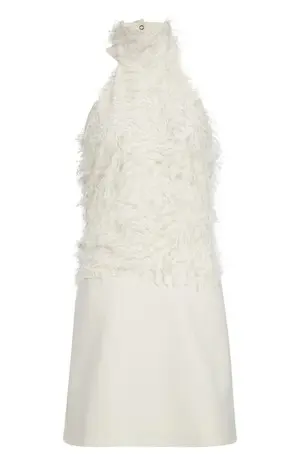 COURREGES Feather Thread Halter Minidress