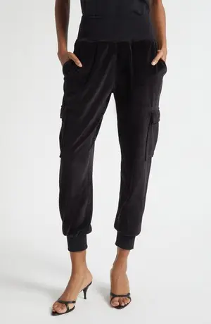 Cinq À Sept Giles Velour Ankle Pants - Black