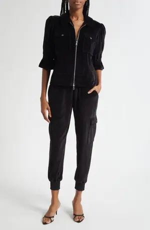 Cinq À Sept Giles Velour Ankle Pants - Black
