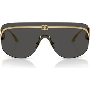 Dolce & Gabbana 140mm Pillow Shield Sunglasses - Gold/dark Grey