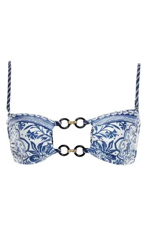 Agua Bendita Lace Batik Ring Bikini Top