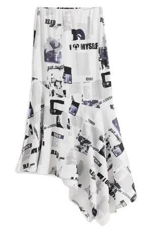 Desigual Printed Handkerchief Hem Skirt