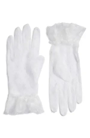 HIGH HEEL JUNGLE Emily Floral Lace Gloves - White