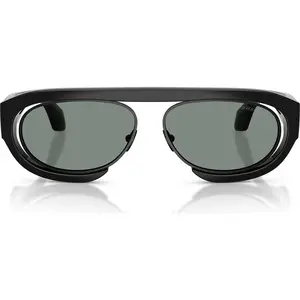 Giorgio Armani 57mm Oval Sunglasses - Black/grey