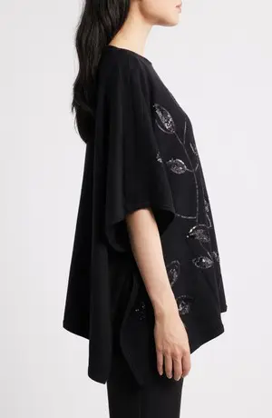 KASPER Sequin Poncho