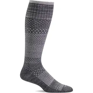 SOCKWELL Diamond Pattern Knee High Compression Socks - Charcoal