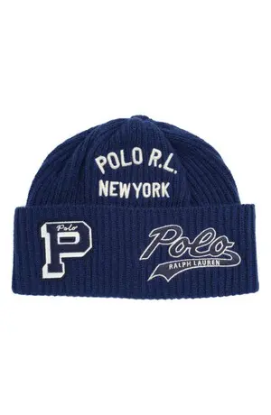 Polo Ralph Lauren Wool-blend Beanie - Rustic Navy