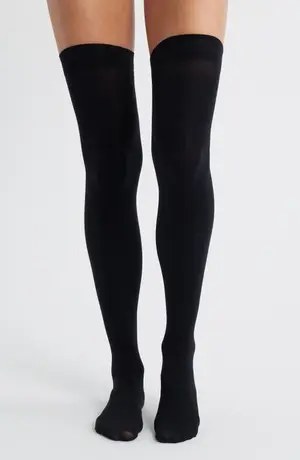 Hue Opaque Over-the-knee Socks - Black