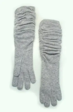 Portolano Rouched Cuff Gloves - Silver