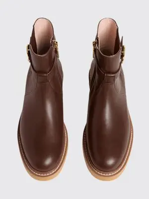 COCCINELLE Ankle Boots With Buckle Detail - Brown