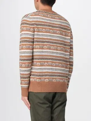 BALLANTYNE Patterned Crew Neck Sweater - Camel