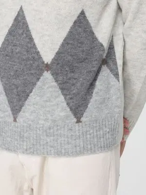 BALLANTYNE Argyle Print Sweater - Grey