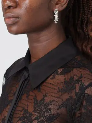 Rabanne Embellished Hoop Earrings - Silver