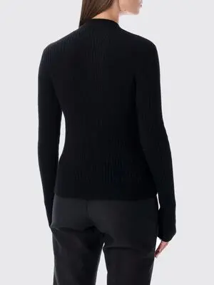 Balmain Ribbed Knit Sweater With Button Detail - Black