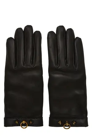 Hermès Lambskin Leather Gloves - Black