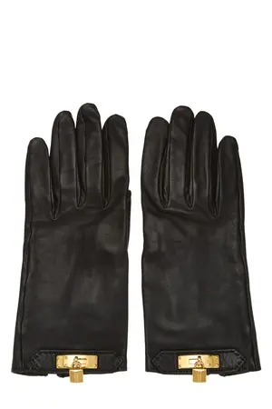 Hermès Lambskin Leather Gloves - Black