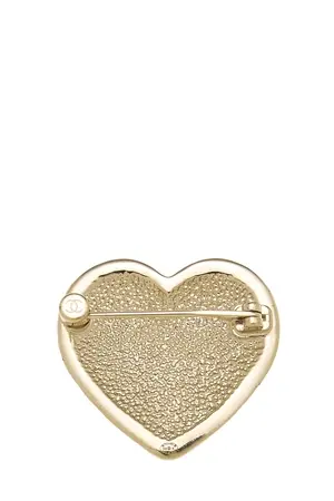 Chanel Cc Turnlock Heart Brooch