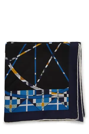 Hermès Multicolor 'balade Ecossaise' Silk Scarf 90