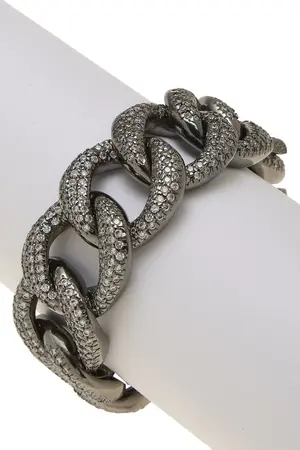 Gucci Gunmetal Crystal Chain Bracelet - Grey