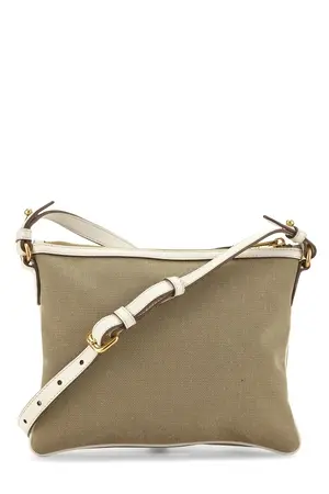 Prada Logo Jacquard Messenger Bag - Beige