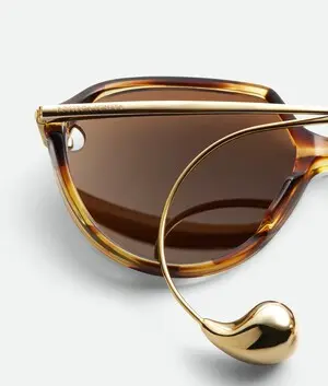 Bottega Veneta Squared Sunglasses - Havana/brown