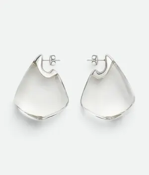 Bottega Veneta Resin And Sterling Silver Earrings - Transparent