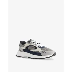 ARNE Circuit Suede, Leather And Mesh Trainers - Black/comb