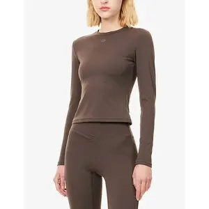 THE COUTURE CLUB Sculpting Tech-jersey Long-sleeve Top - Chocolate
