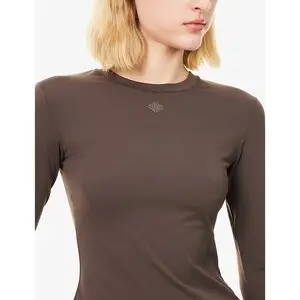 THE COUTURE CLUB Sculpting Tech-jersey Long-sleeve Top - Chocolate