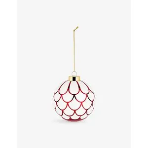 ALESSI Delight 8 Glass Christmas Bauble - White And Red