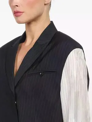 Tibi Pinstripe Panelled Blazer