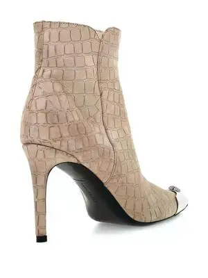 Philipp Plein 120mm Crocodile-embossed Metallic-toe Boots