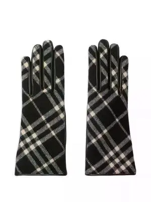 Burberry Check-patterned Gloves - Black