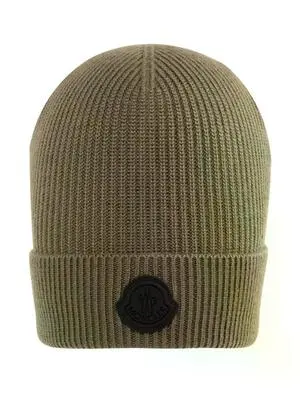 Moncler Logo-patch Beanie - Green