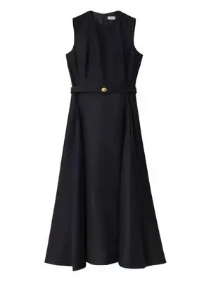 Sleeveless Wool Midi Dresses with Pockets