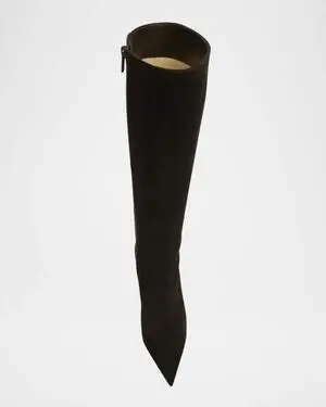 CHRISTIAN LOUBOUTIN 80mm Miss Z Knee-high Boots - Cafe