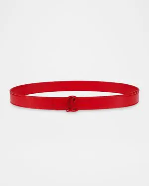 CHRISTIAN LOUBOUTIN Loubi54 Reversible Leather Belt 8651 Amaraloubi