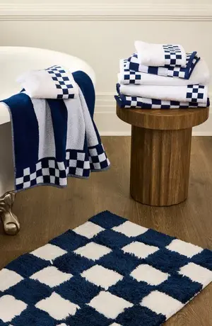 MACKENZIE-CHILDS Checkerboard Navy Bath Rug