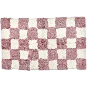 MACKENZIE-CHILDS Checkerboard Bath Rug - Pink