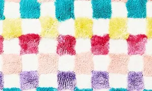 MACKENZIE-CHILDS Rainbow Micro Check Cotton Blend Bath Rug
