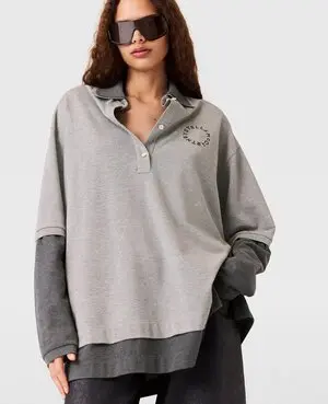 Stella McCartney Logo Paneled Rugby Shirt - Gray