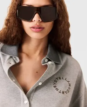Stella McCartney Logo Paneled Rugby Shirt - Gray