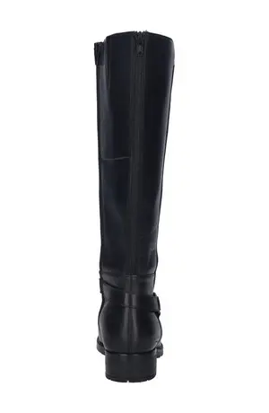 Josef Seibel Knee-high Leather Boots With Harness Strap - Black
