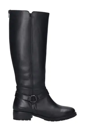 Josef Seibel Knee-high Leather Boots With Harness Strap - Black