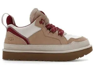 UGG Lowmelin Lace Up Sneaker - Driftwood/biking Red