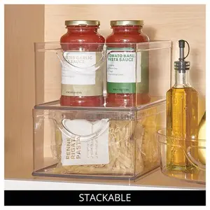 IDESIGN Stackable Pantry Storage Bin For Cabinets Or Fridge, Set Of 2
