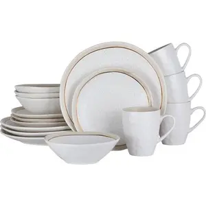 STONE + LAIN Clara Porcelain 16-piece Dinnerware Set - White