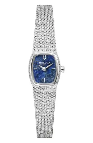 Bulova Goddess Of Time Sodalite Mesh Strap Tonneau Watch - Silverone